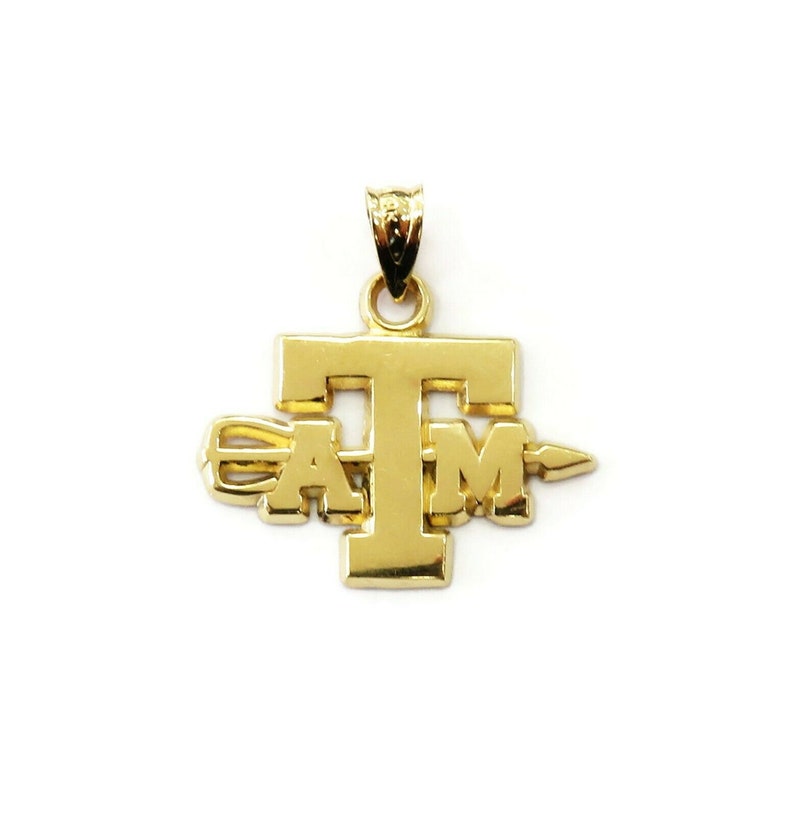 14K Yellow Gold ATM Charm Necklace Pendant 1.7 - Etsy