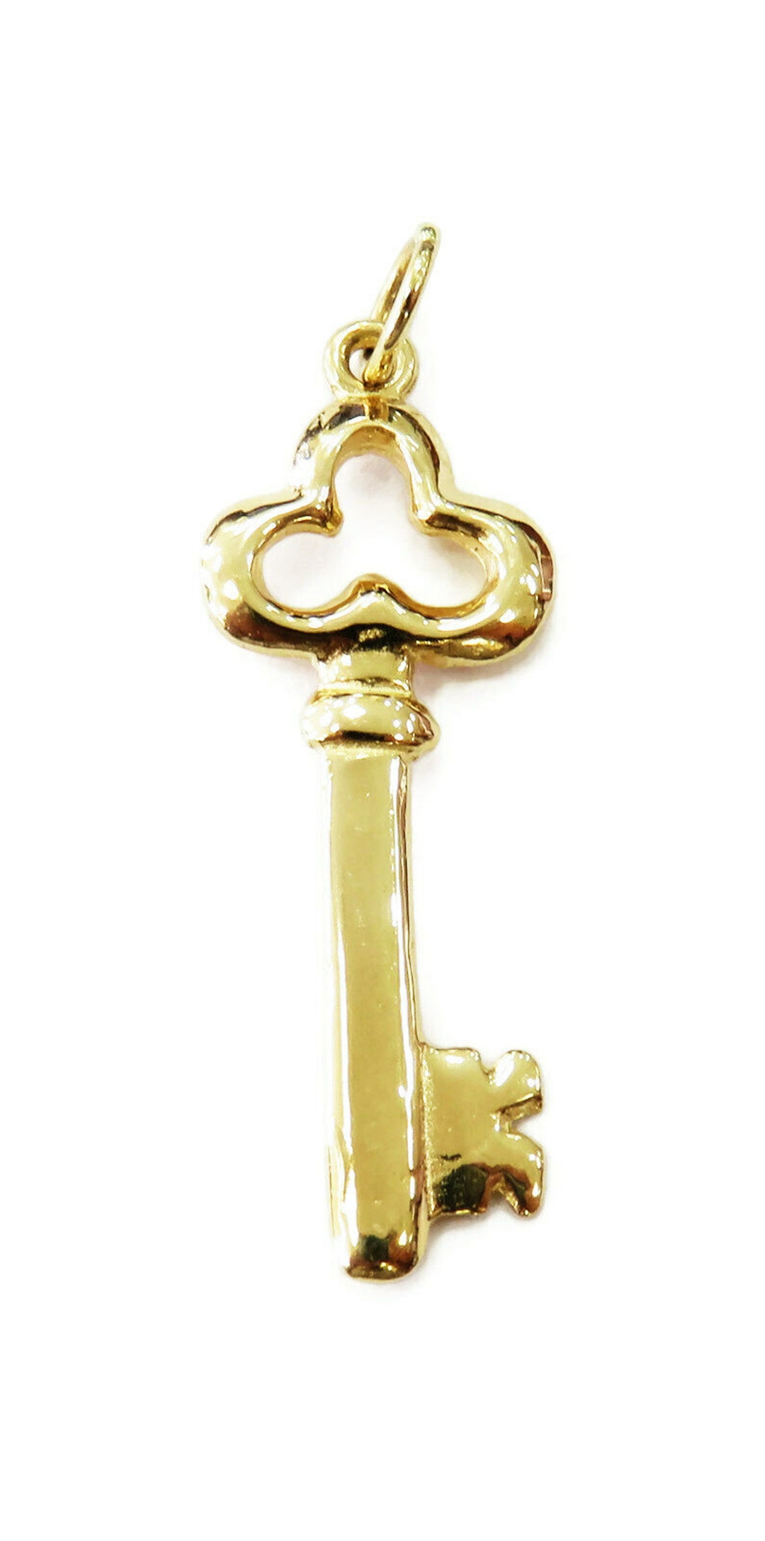 14K Yellow Gold Key to My Heart Key Charm Necklace Pendant ~ 1.7 - Etsy