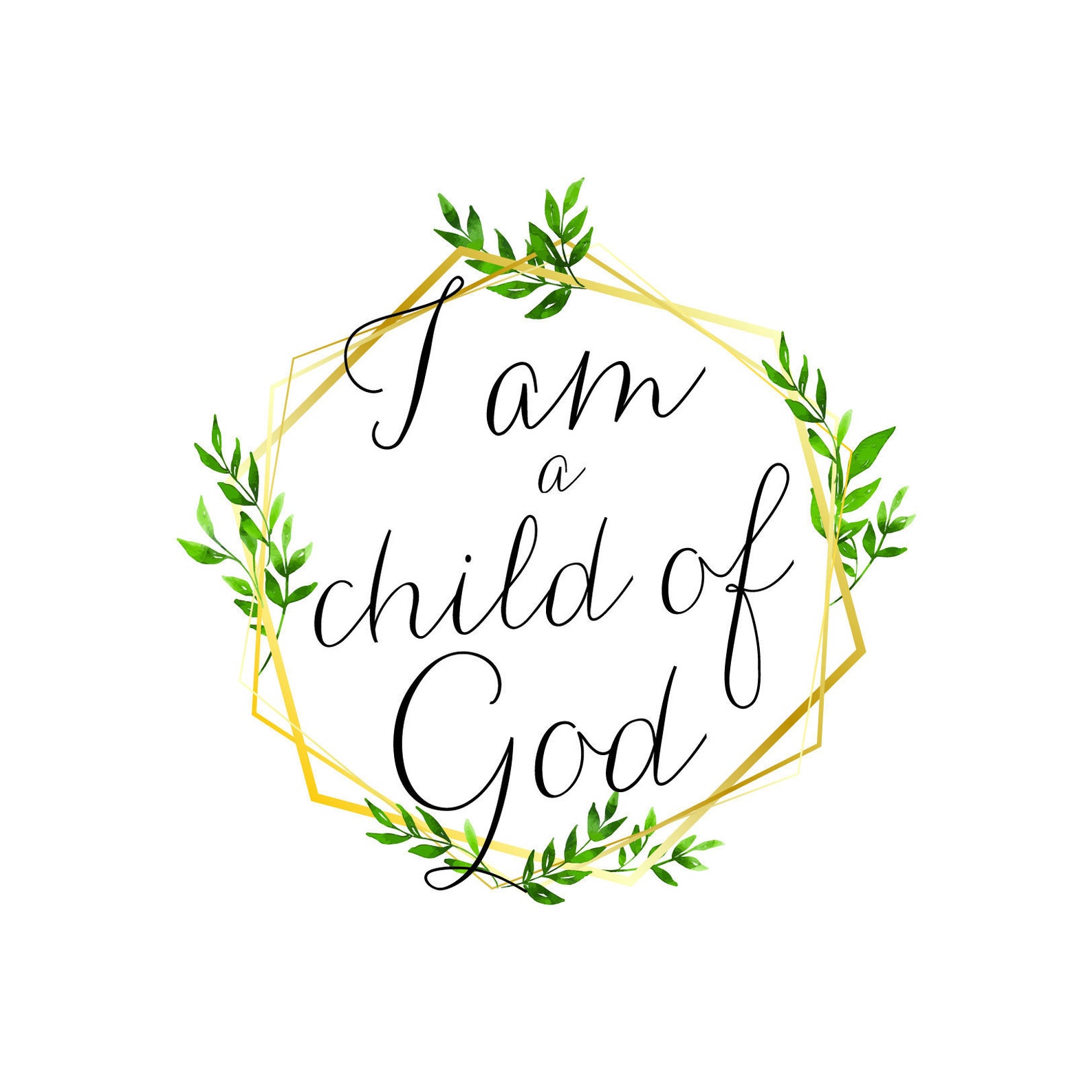 Square I Am A Child of God Bible Verse Print, Scripture Art Print ...