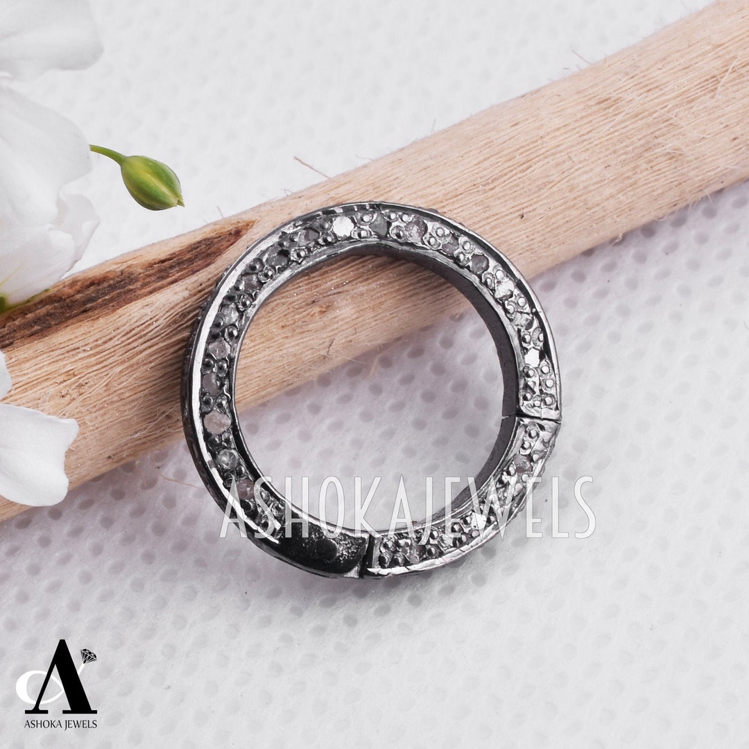 1 Pc Round Pave Diamond Lobster Finding, 925 Sterling Silver Lock ...