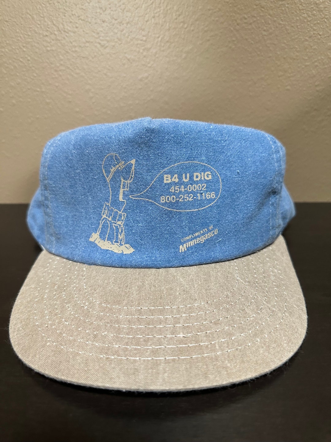 Vintage B4 U DIG Cartoon Blue and Brown Snapback Hat - Etsy