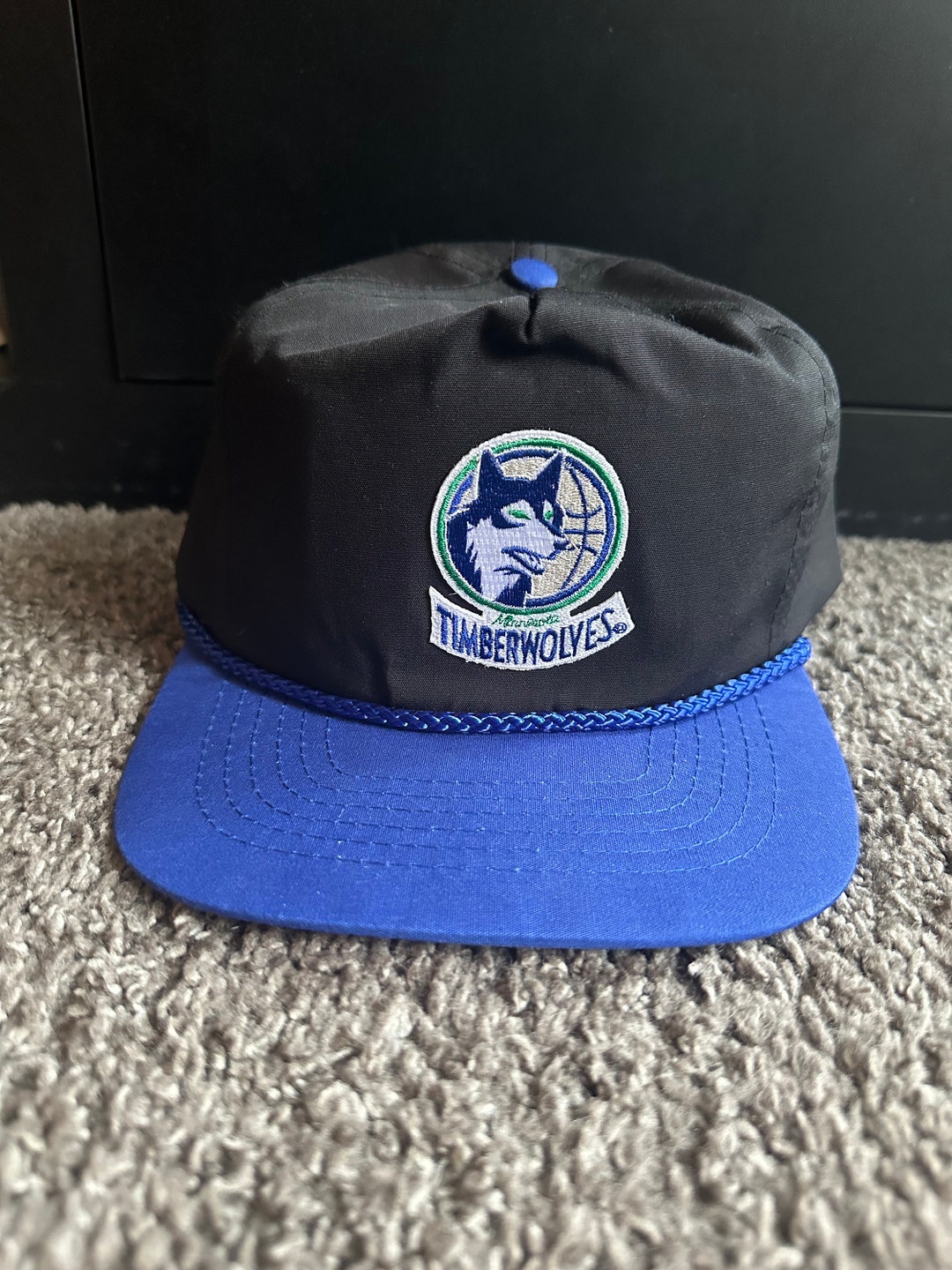 Vintage Minnesota Timberwolves OG Logo Black and Blue Rare Slide Clasp ...