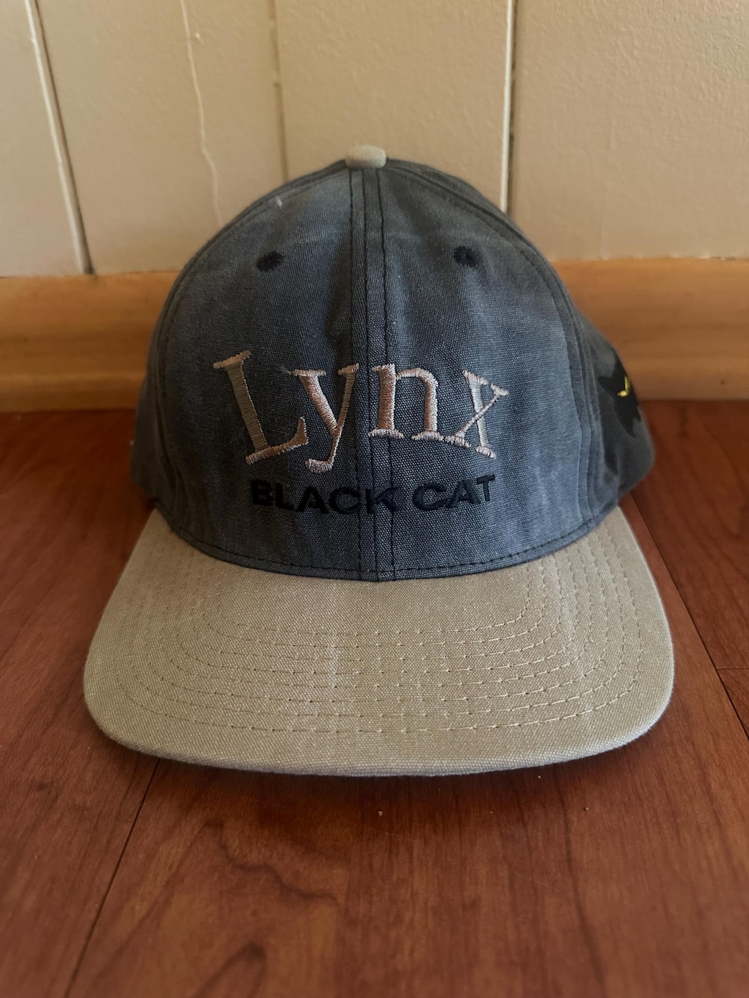 Vintage Lynx Black Cat Grey Leather Strapback Hat - Etsy