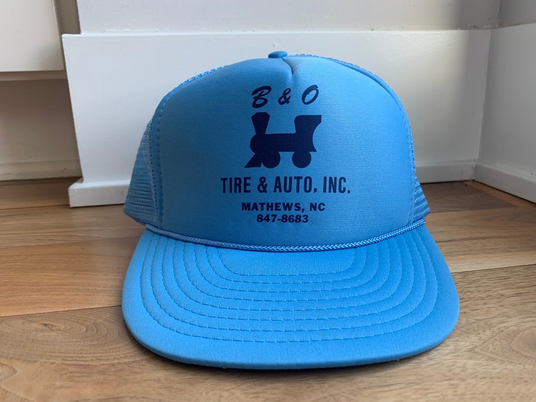 Vintage B & O Blue Rope Snapback Hat Mathews North Carolina Mesh ...