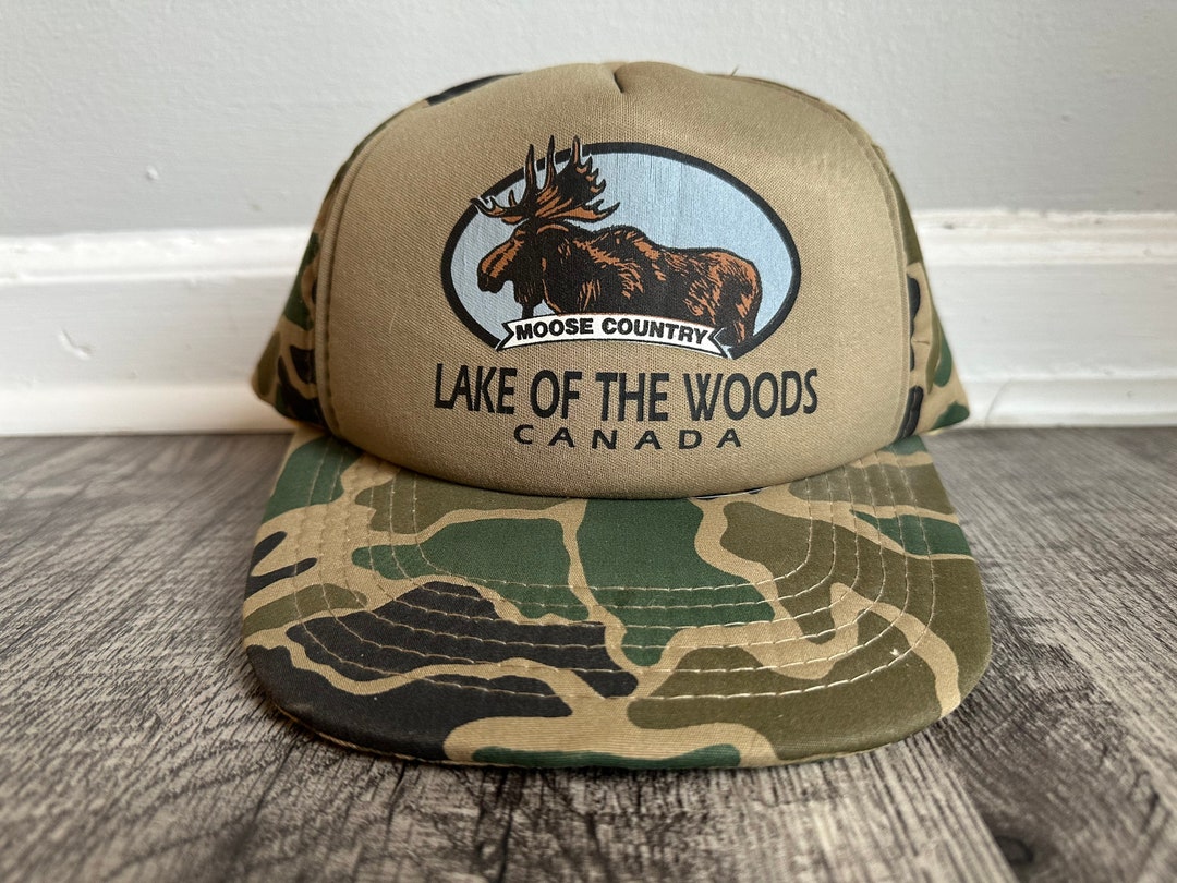 Vintage Lake of the Woods Canada Moose Country Camouflage Snapback Hat ...