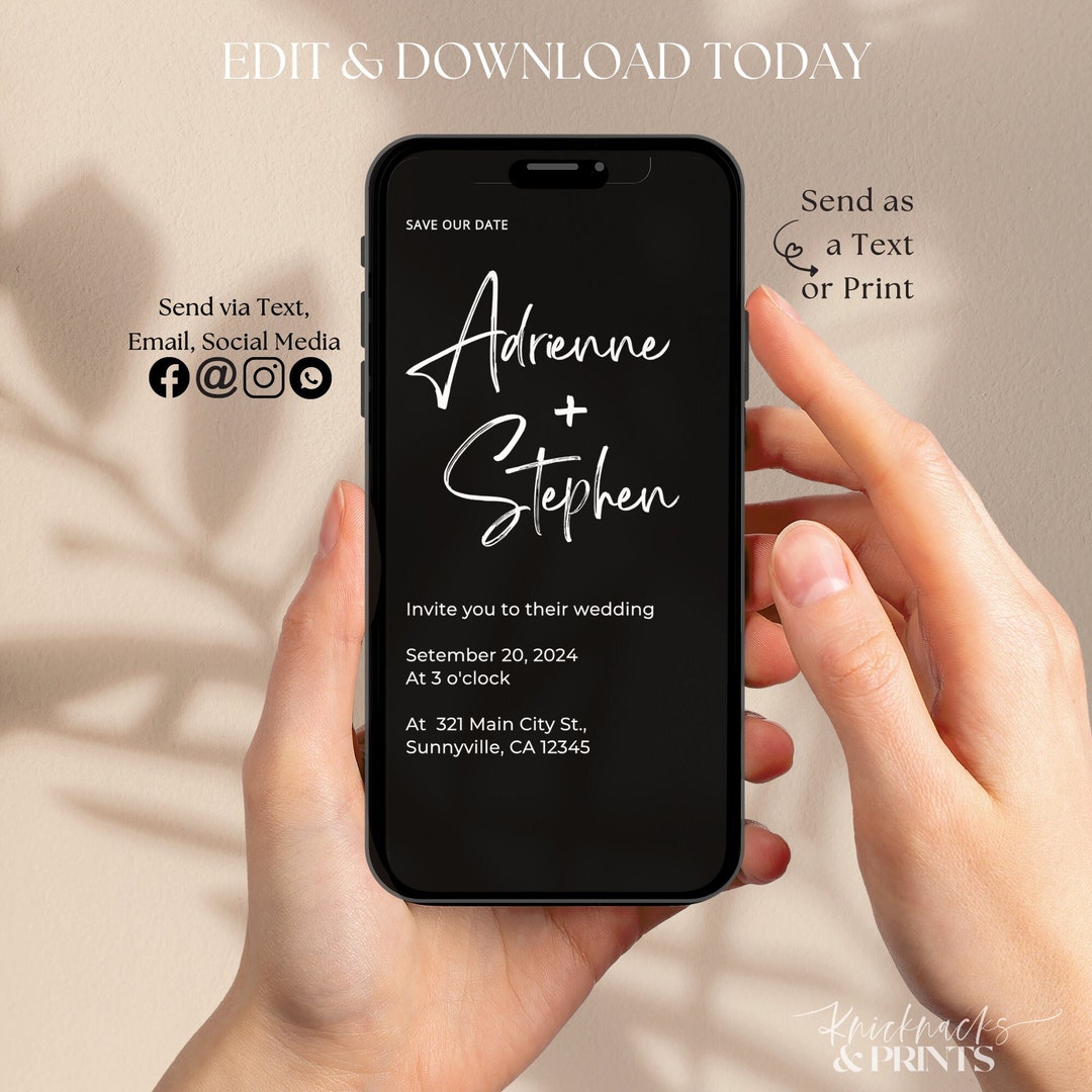 Save the Date Text Message Invite Electronic Minimalist Save - Etsy