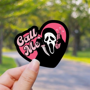 Scream Ghostface Sticker Call Me Ghostface Heart Sticker - Etsy