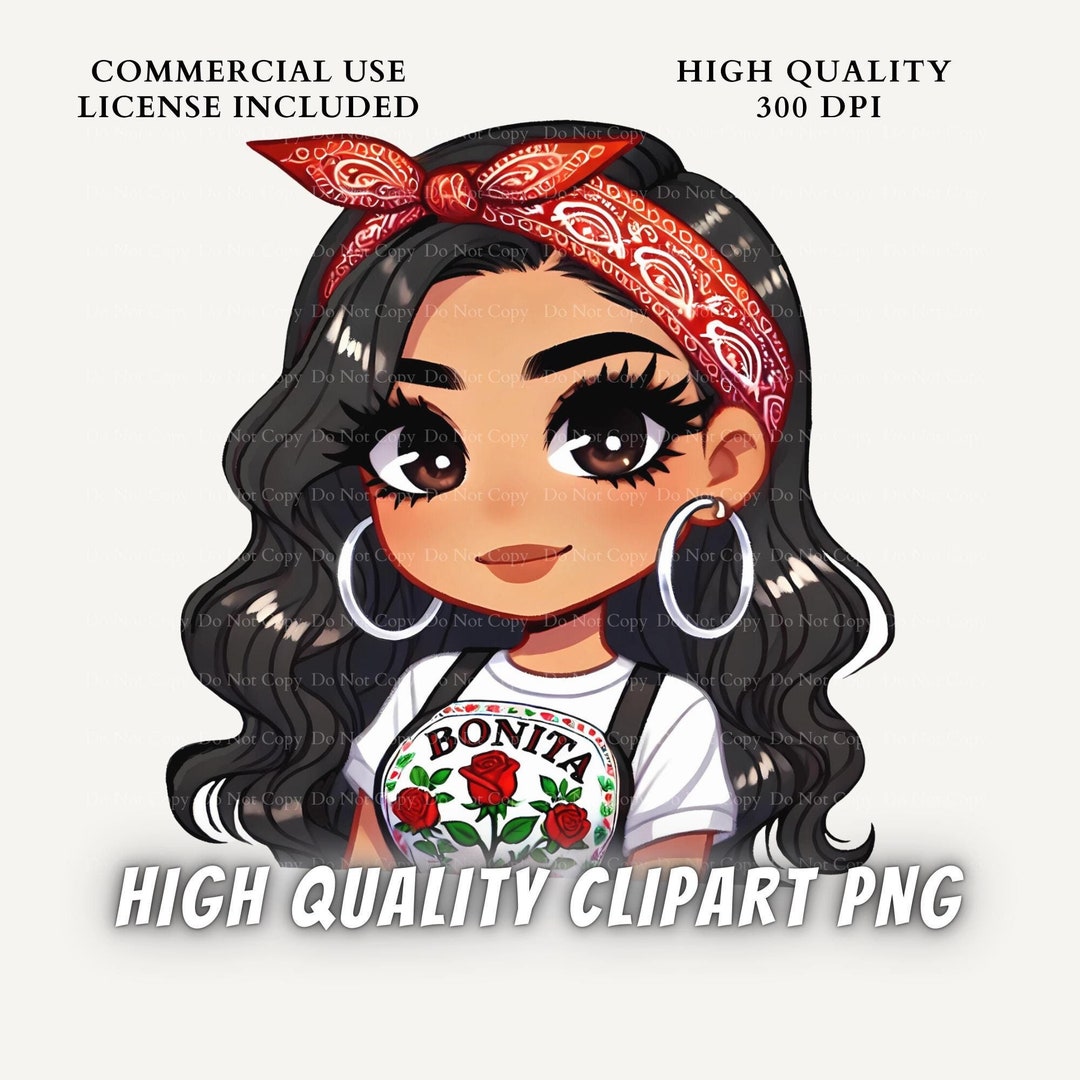 Bonita Chicana Chibi PNG, Cute Mexican Chibi Doll Clipart PNG, Latina ...