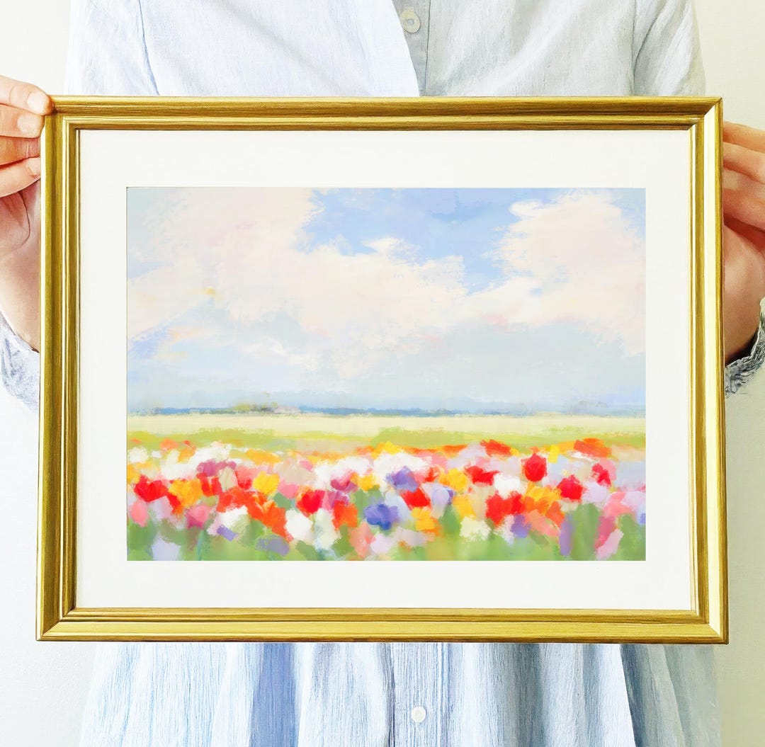 Grandmillenial Wall Decor | Nursery Pastel Wildflower Blue Pink Digital ...