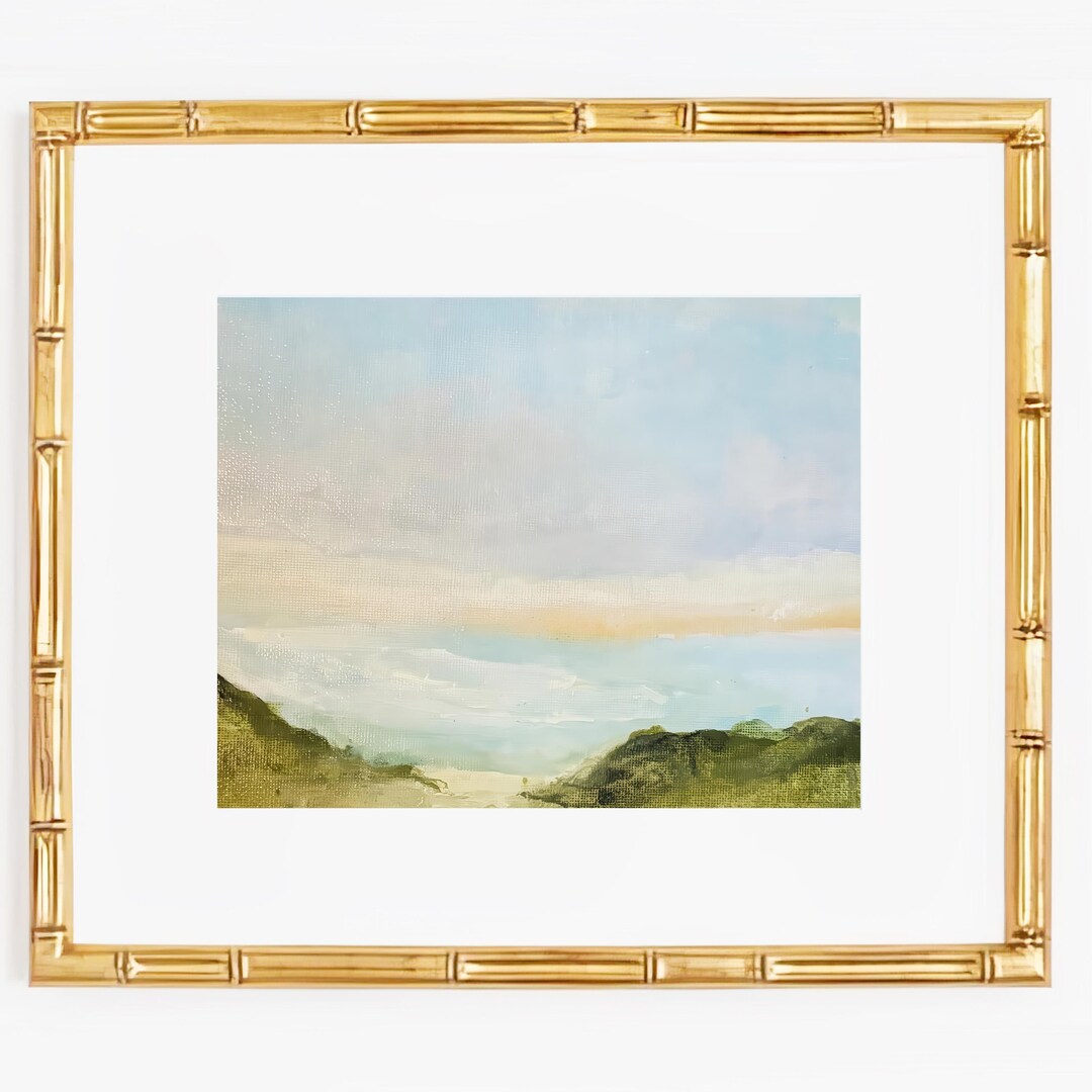 Pastel Marsh Coastal Landscape Painting: Vintage Antique English ...