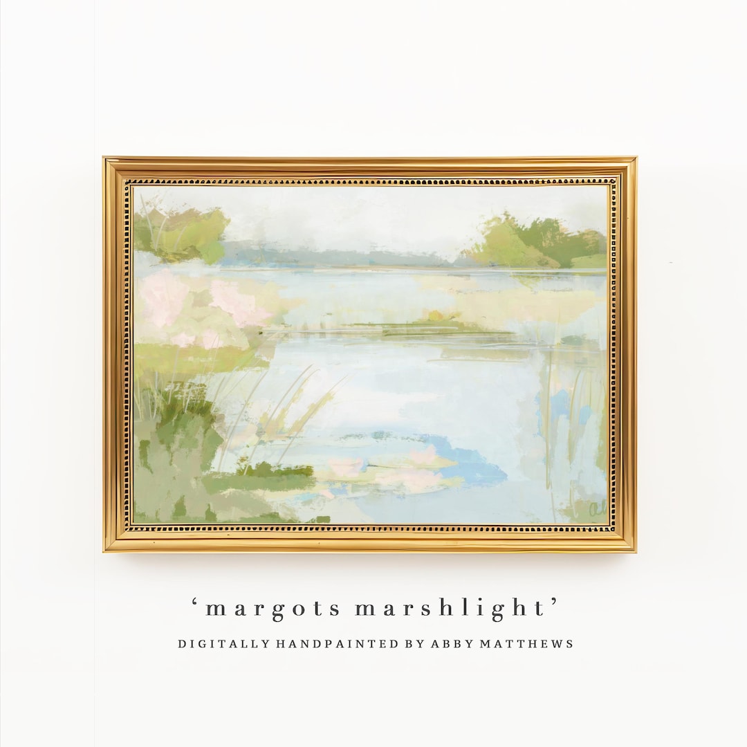Abstract Landscape Grandmillennial Art: Modern Southern Hand Painted ...