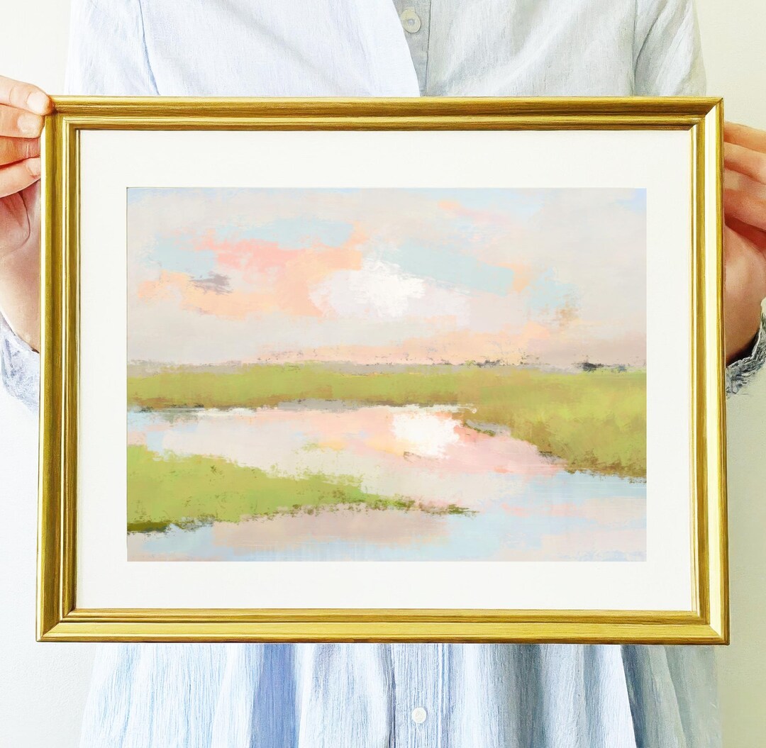 Grandmillenial Wall Decor | Nursery Pastel Landscape Digital Art Print ...
