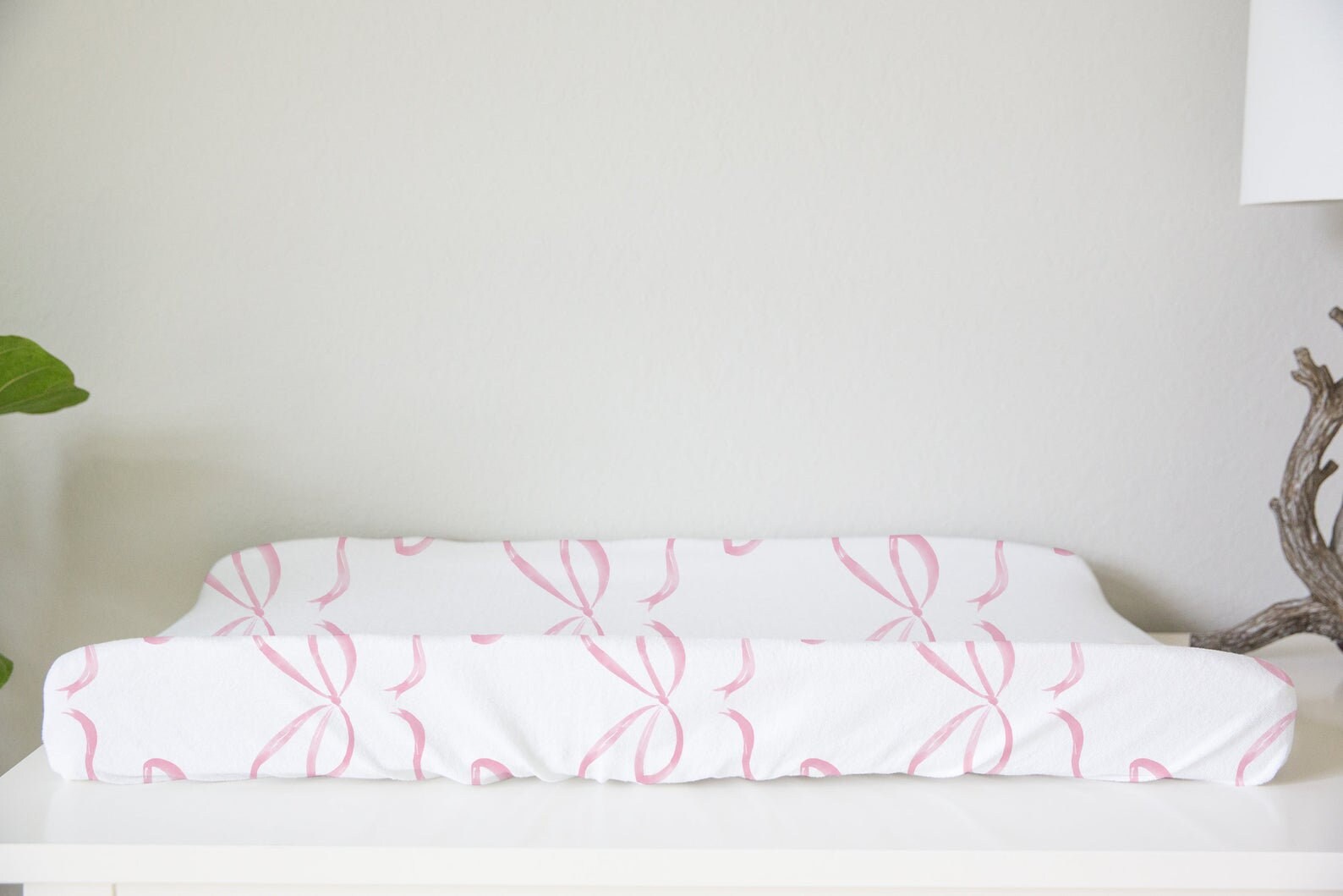 Changing Pad Cover in Pink Bow Nursery Decor Baby Newborn - Etsy
