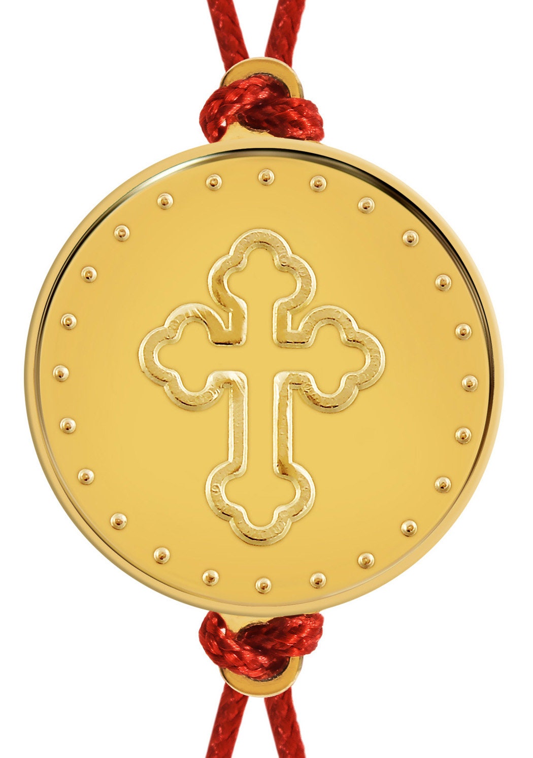 Saint George Red String Adjustable Bracelet With 18ct Yellow Gold Medal ...