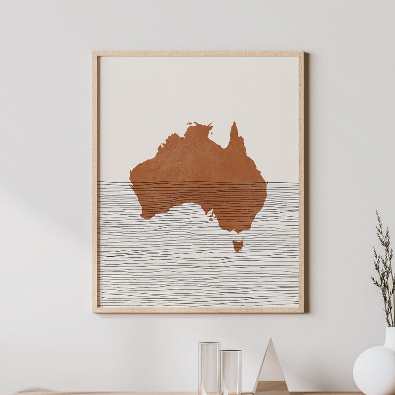 Australia Map Wall Art - Etsy