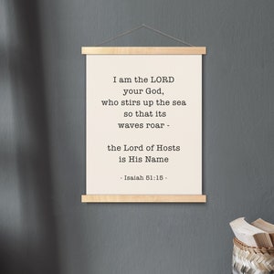 Stirs up the Sea - Isaiah 51:15 Hanging Canvas - Bible Verse Wall Art ...