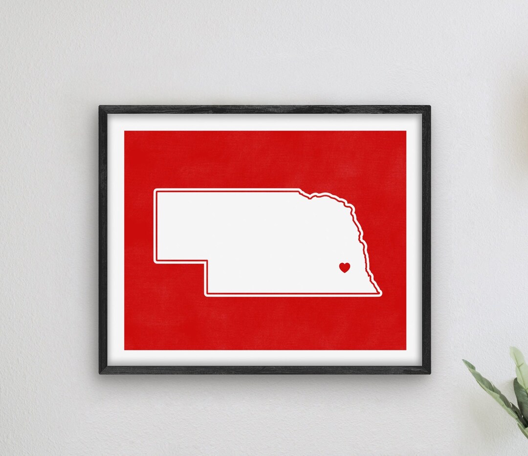 Lincoln Nebraska Art - College Themed Decor, Alumni Gift Idea, Nebraska ...