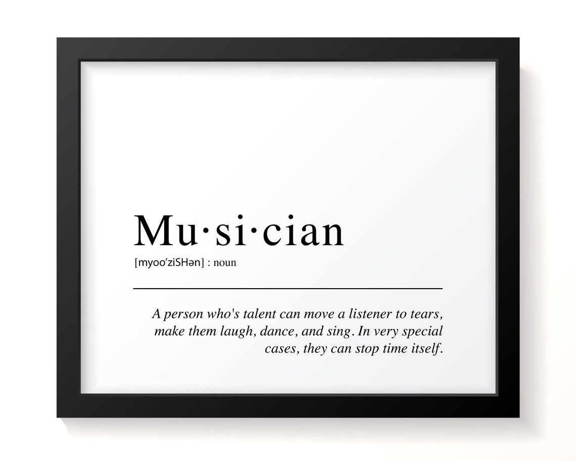 Musician Gift Idea Musician Definition Funny Music Art | Etsy