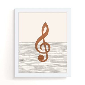 Boho Treble Clef Print - Treble Clef Wall Art / Decor, Minimalist ...