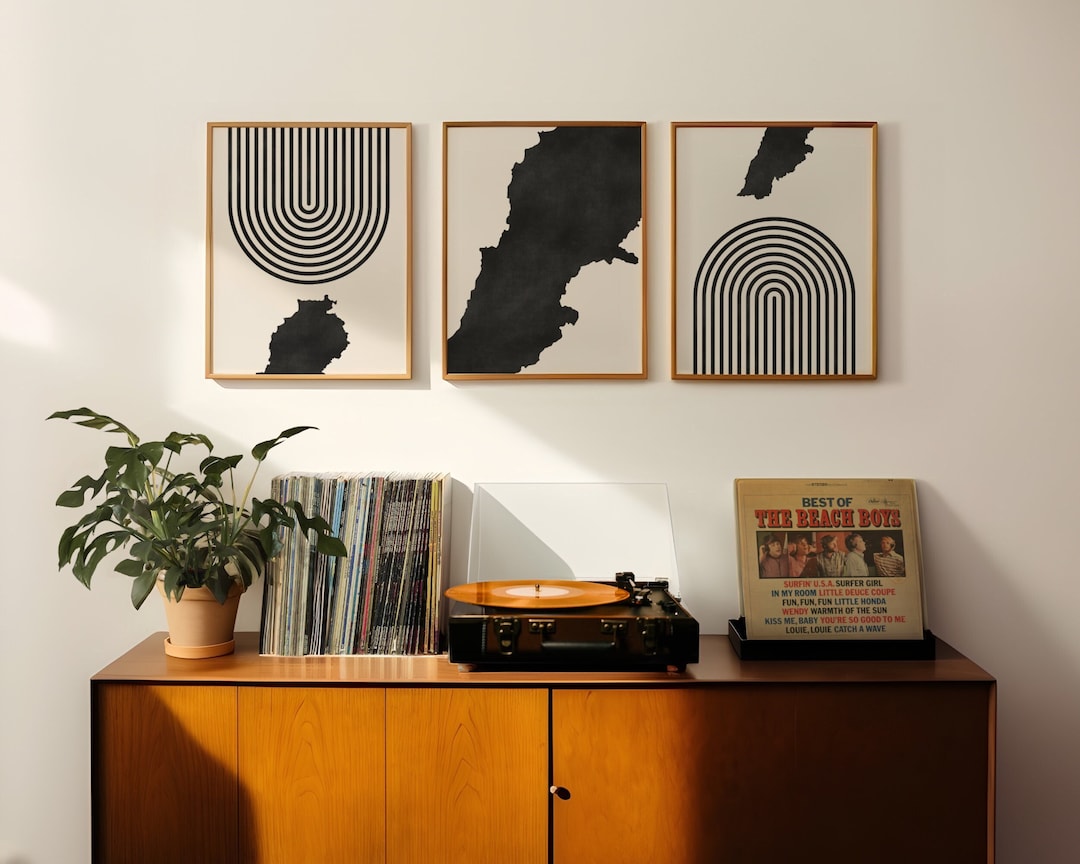 Lebanon Mid Century Modern Wall Art - Minimalist Lebanonwall Art and ...