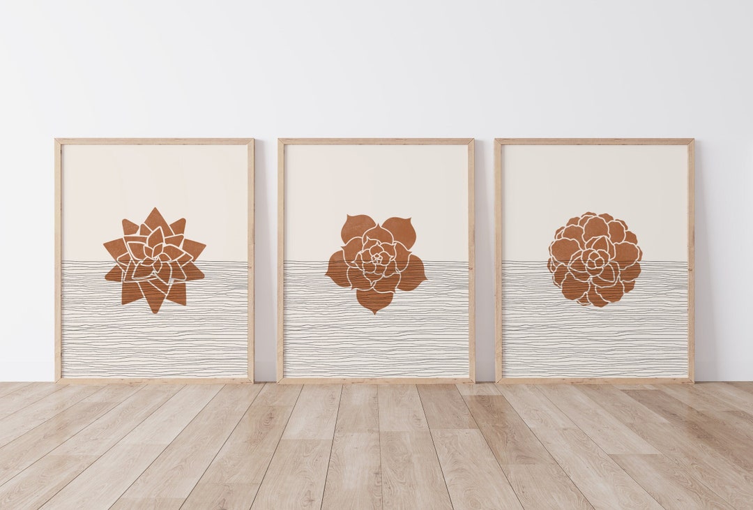 Boho Succulent Art - Succulent Wall Art / Room Decor, Botanical Poster ...