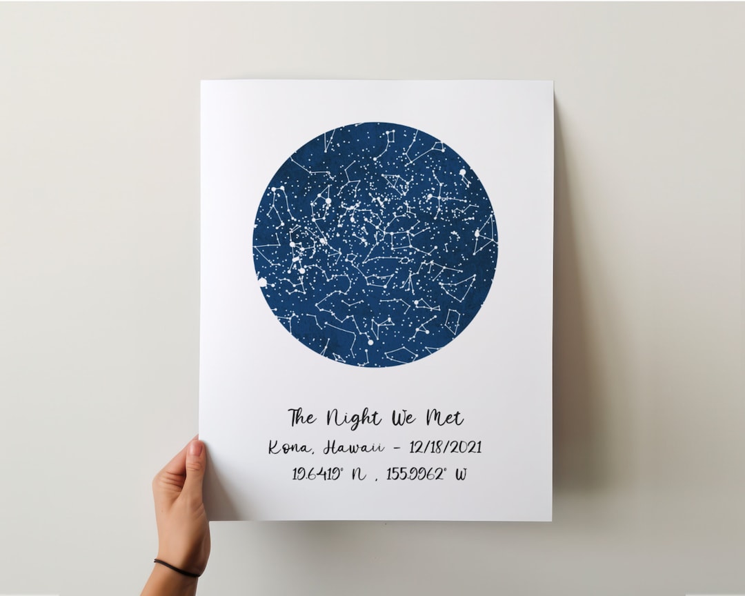 Printable Valentines Gift - Custom Star Map - Digital Download ...