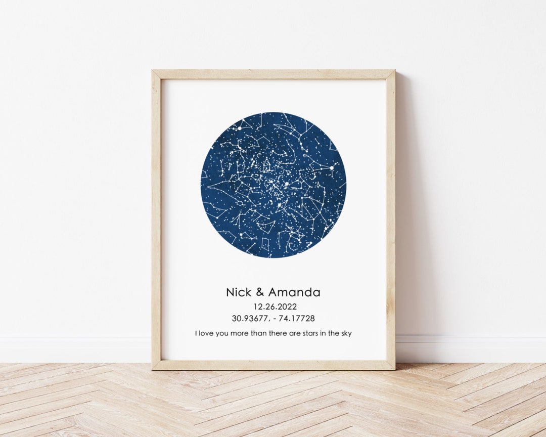 Valentines Day Gift - Custom Star Map - Valentines Gift for Him / for ...