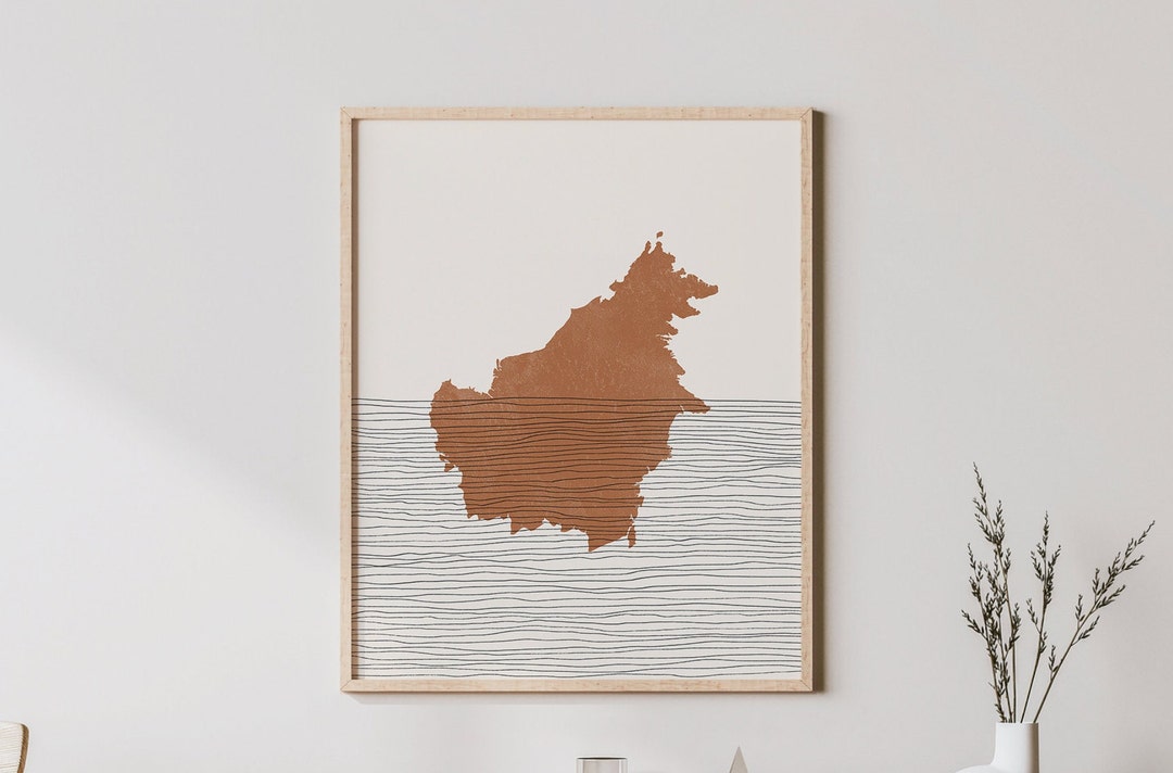 Borneo Art Print - Boho Borneo Island Wall Art, Borneo Travel Poster ...