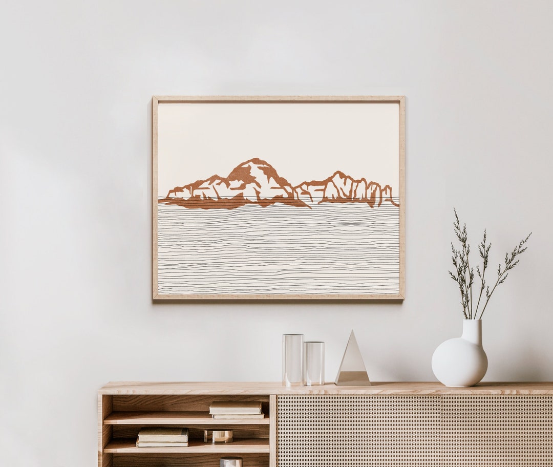 Boho Thunder Mountain Art Print - Sedona, Arizona - Capitol Butte ...