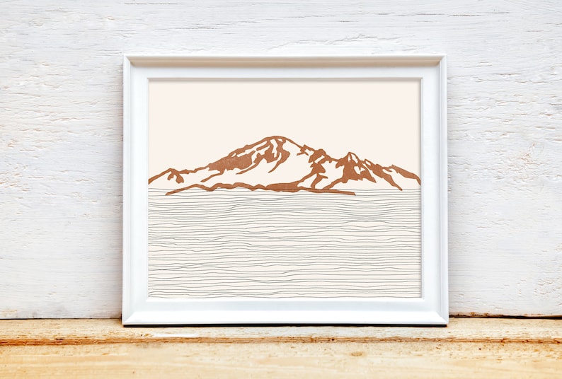 Boho Mount Baker Art Print Cascade Range Washington - Etsy