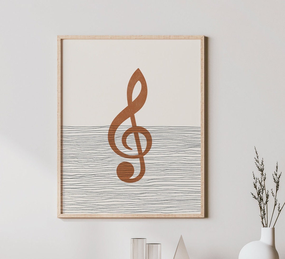 Boho Treble Clef Print - Treble Clef Wall Art / Decor, Minimalist ...