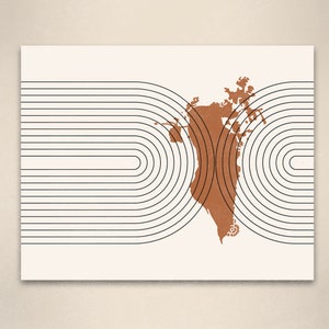 Bahrain Wall Art - Mid Century Bahrain Map, Retro Bahrain Wall Decor ...