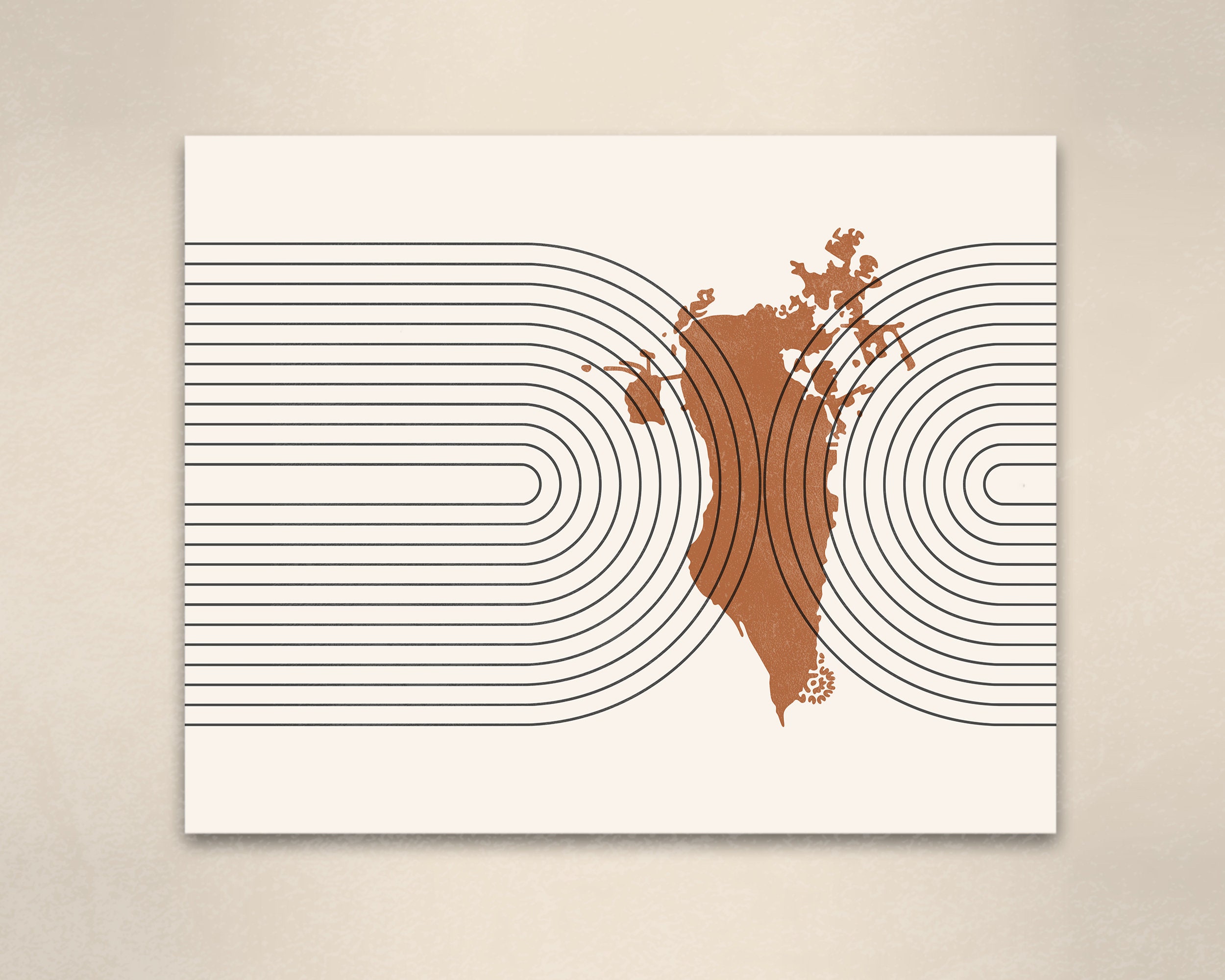 Bahrain Wall Art - Mid Century Bahrain Map, Retro Bahrain Wall Decor ...
