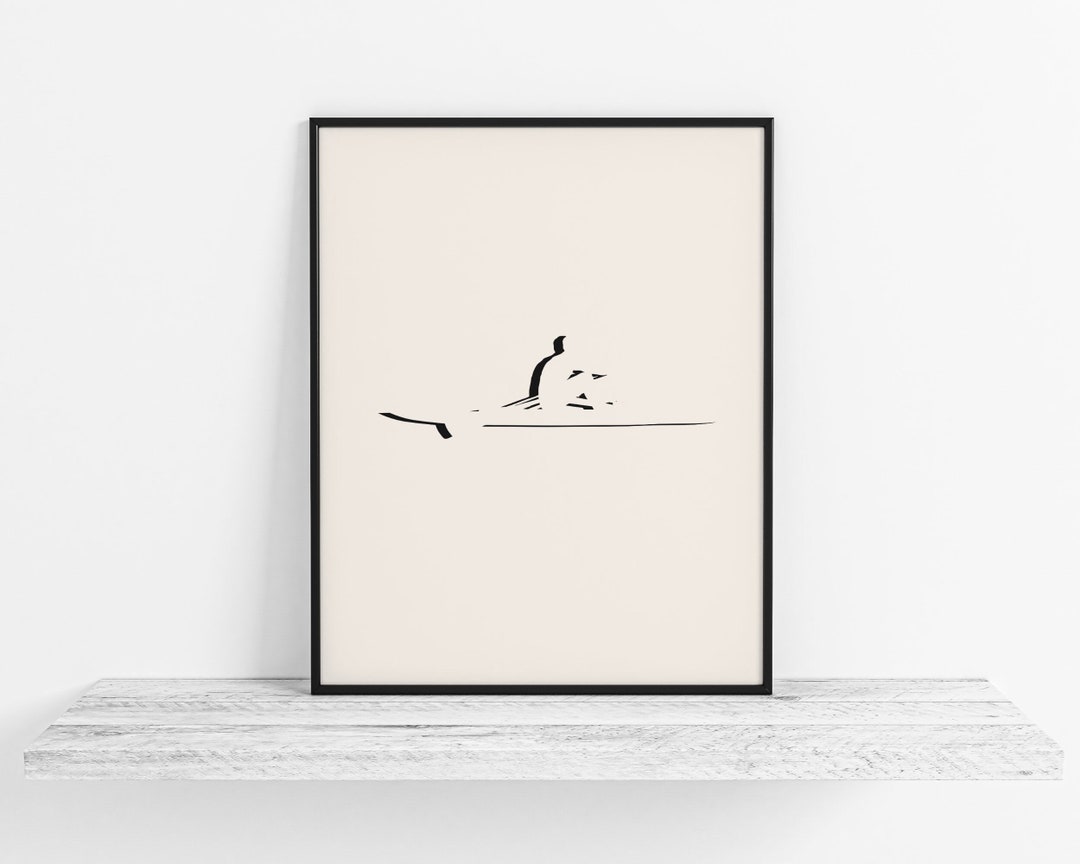 Minimalist Rowing Art - Modern Rowing Poster, Boy Rower Gift - Abstract ...