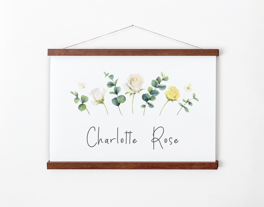 Custom Canvas Name for Nursery - Girls Room Hanging Canvas / Tapestry ...