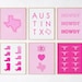 Preppy Wall Art - Austin Texas Art, Preppy Room Decor, Pink Preppy ...