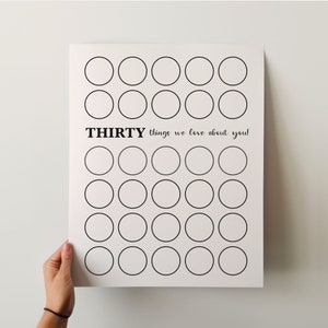30th Birthday Gift for Her - 30 Things We Love About You - Birthday ...
