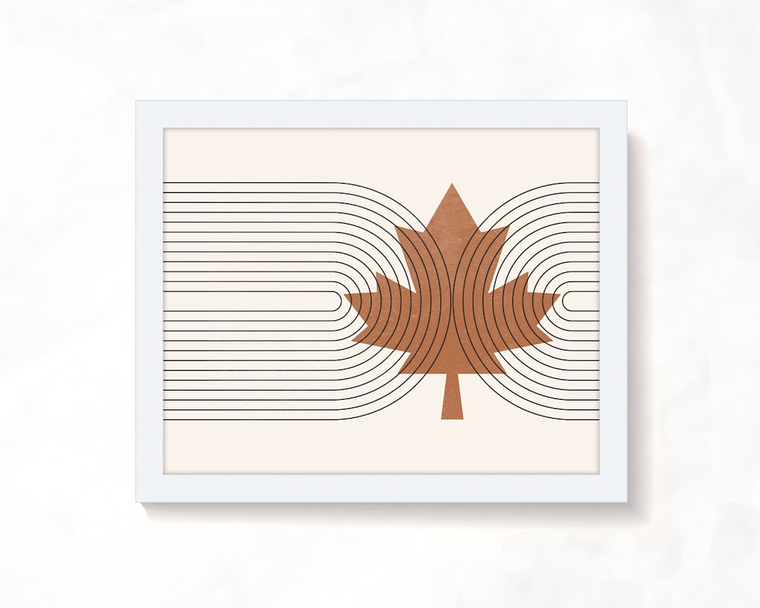 Maple Leaf Print - Mid Century Modern Maple Leaf Design, Maple Leaf ...