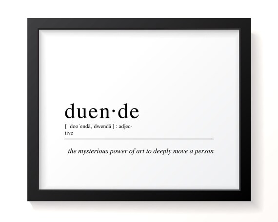 Duende Dictionary Definition Print Typographical Art Print | Etsy