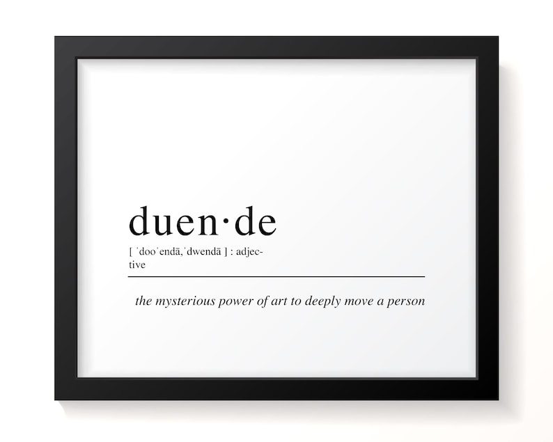 Duende Dictionary Definition Print - Typographical Art Print, Inspiring ...