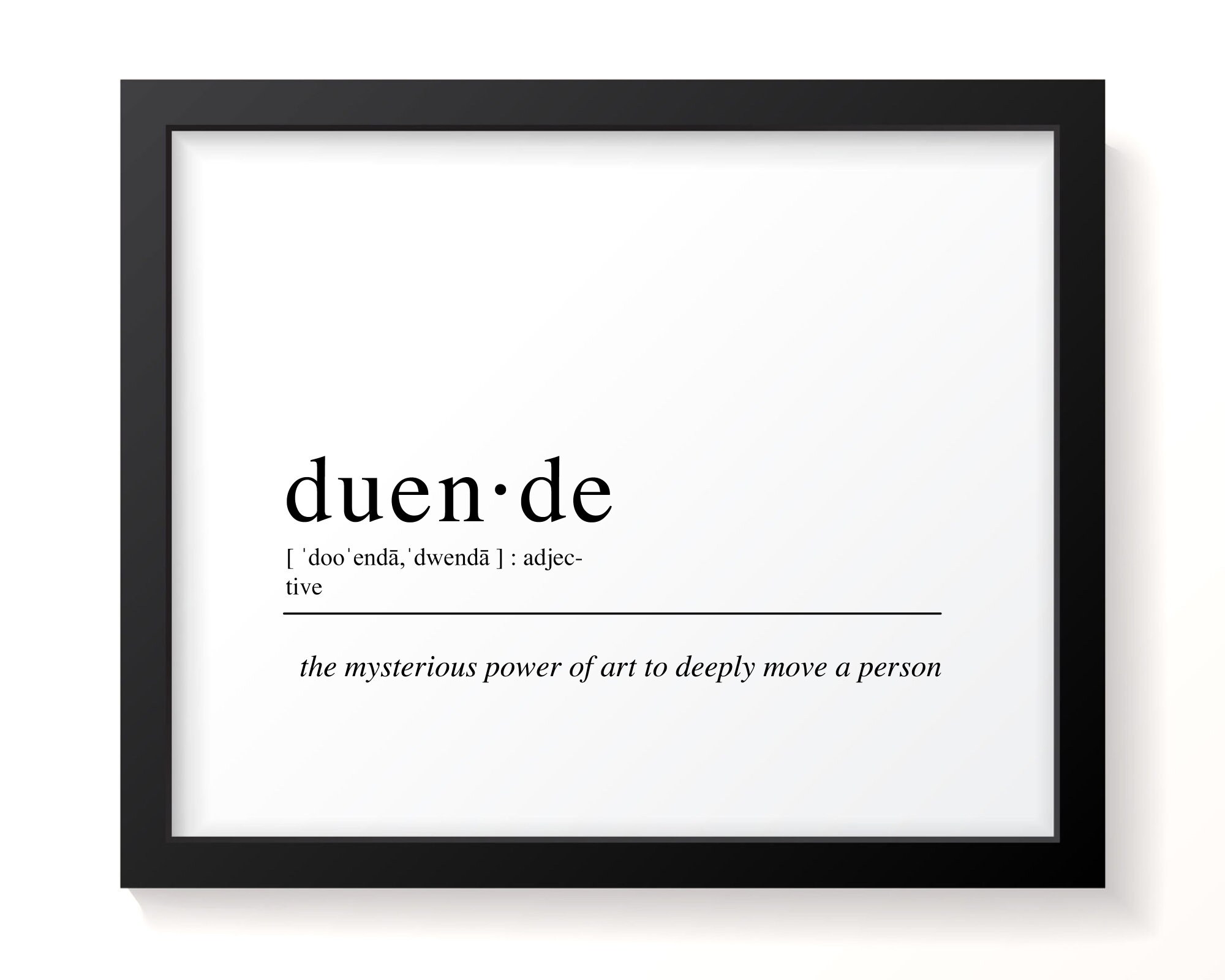 Duende Dictionary Definition Print - Typographical Art Print, Inspiring ...