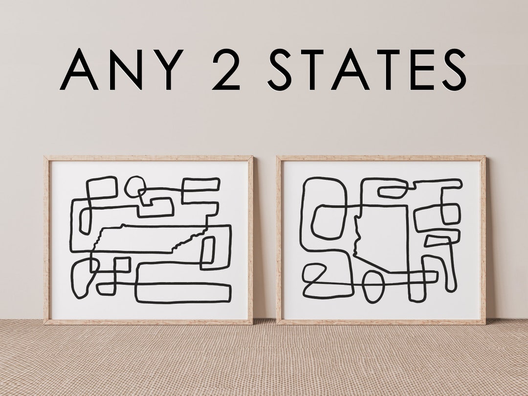 Custom Map Prints - Abstract Line Drawing, Custom Map Gift, Minimalist ...