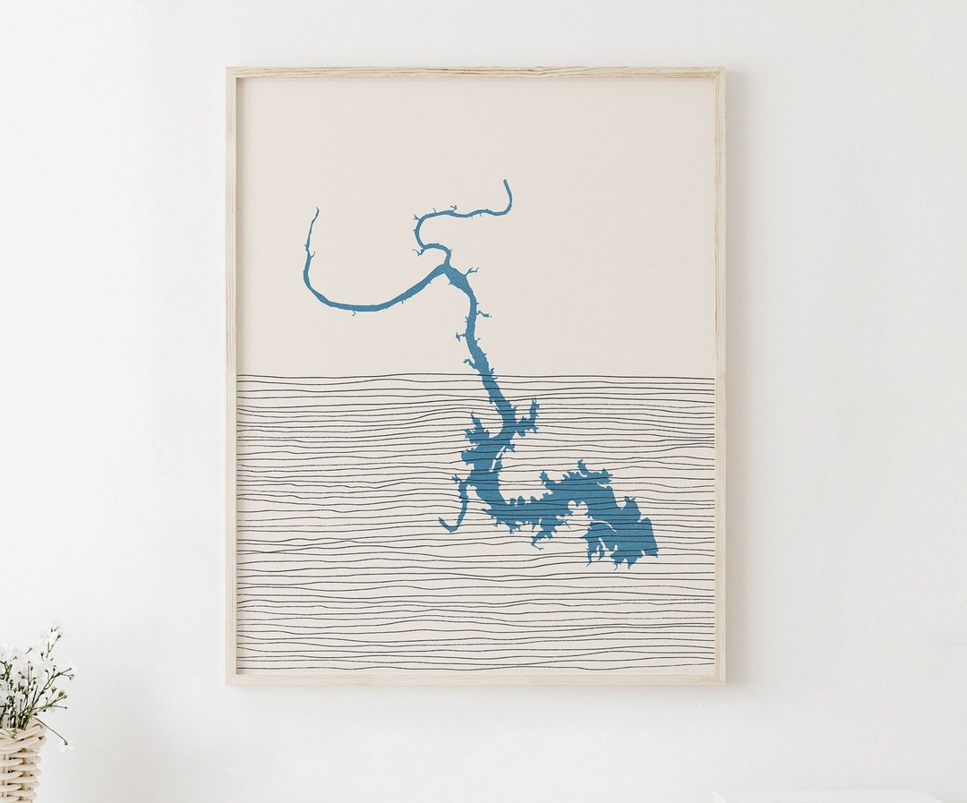 Lake Lyndon B Johnson Art - Boho Lake Lyndon B Johnson Print, Lake ...