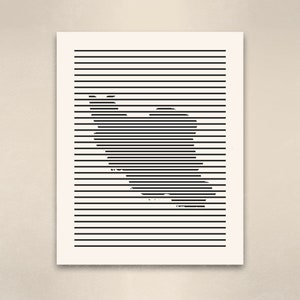 Abstract Line Map of Iran - Iran Art Print, Iran Map / Wall Art ...