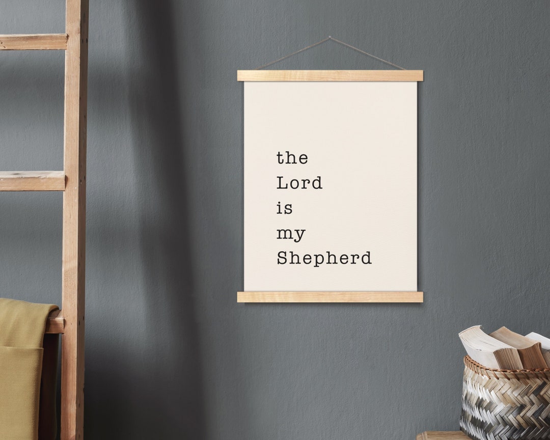 The Lord is My Shepherd - Psalm 23:1 Hanging Canvas - Bible Verse Wall ...