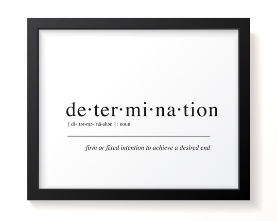 Determination Definition Dictionary Print Wall Decor | Etsy