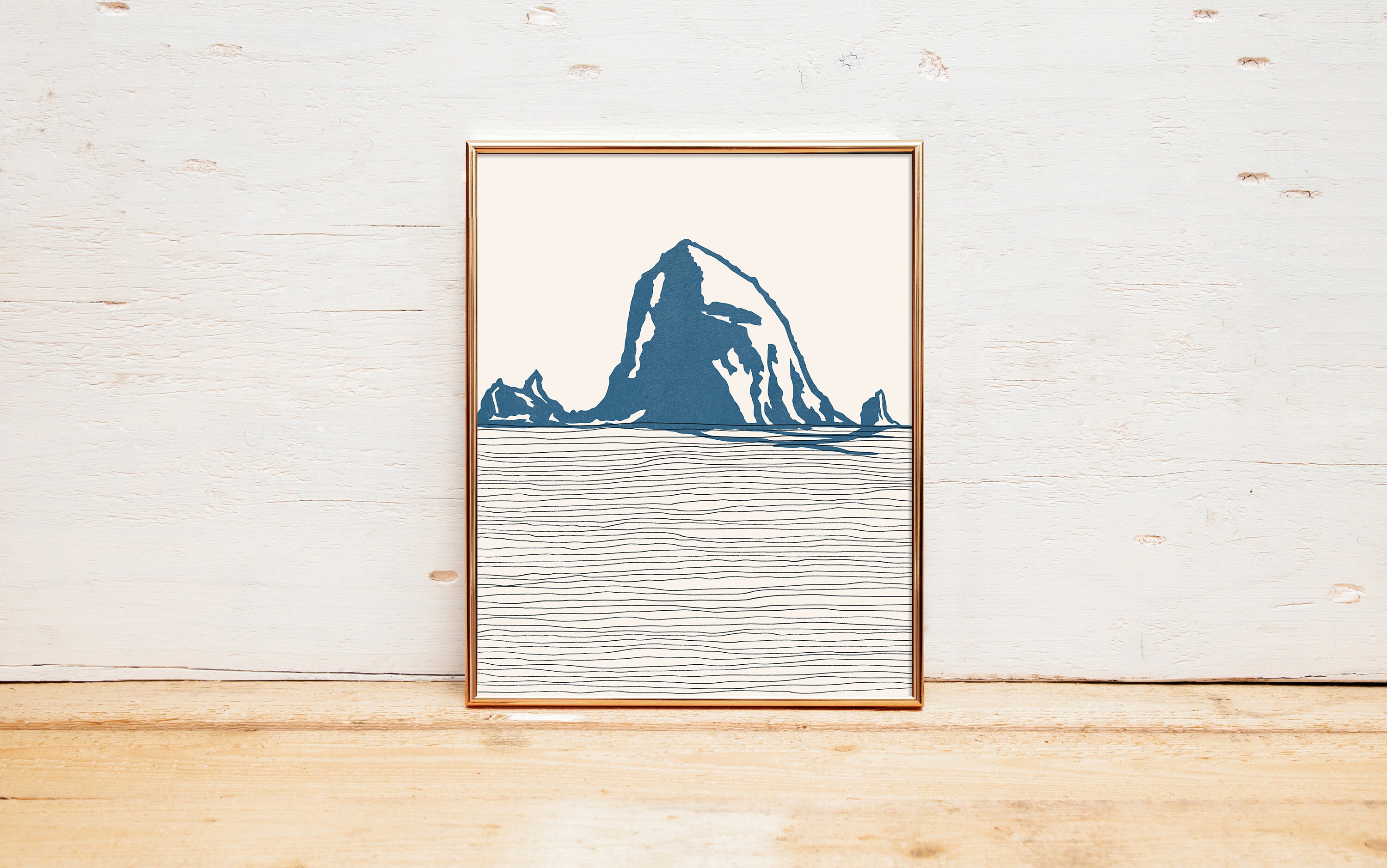 Haystack Rock Art Print - Cannon Beach, Oregon - Haystack Rock Outline ...