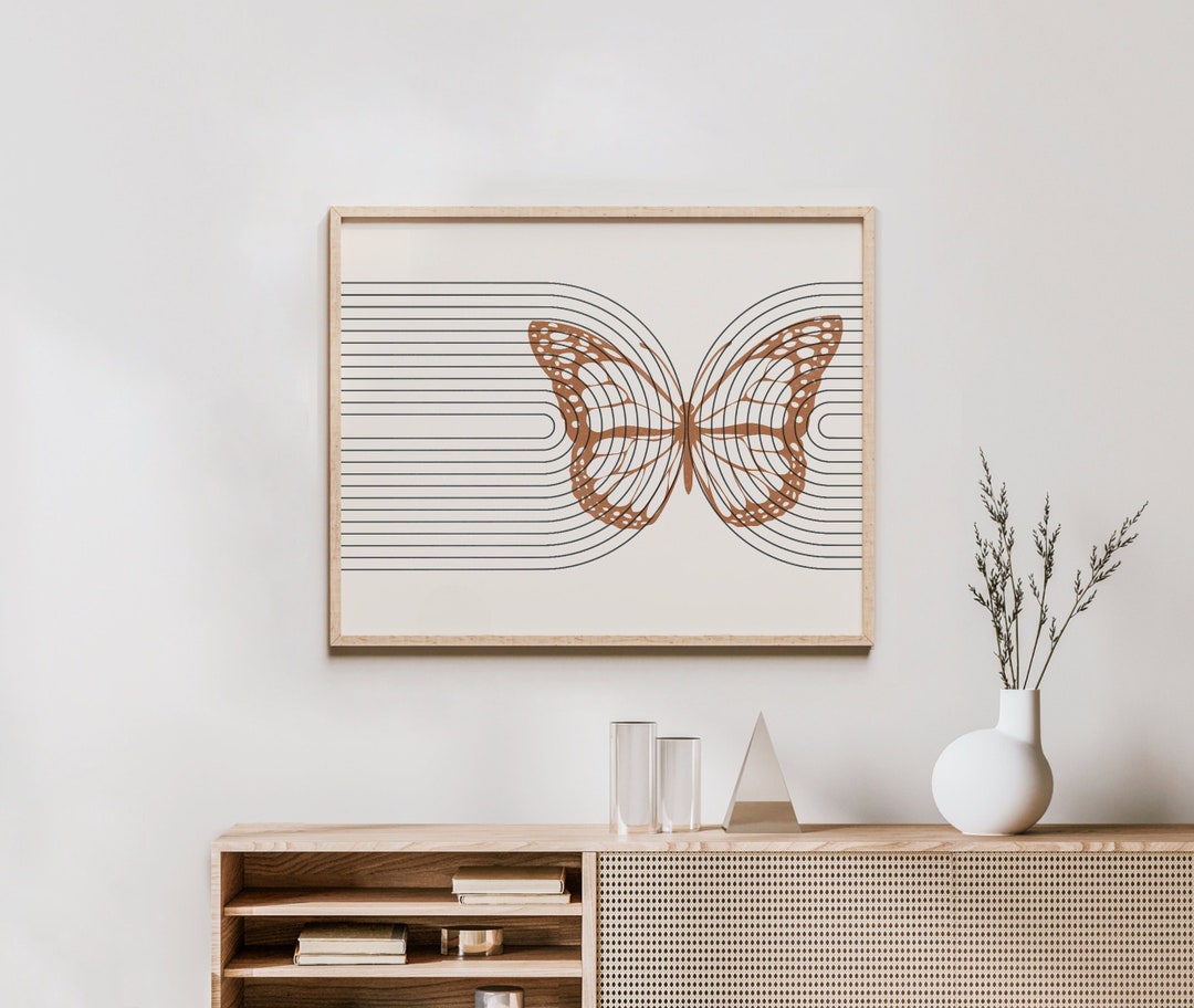 Monarch Butterfly Print - Mid Century Modern Monarch Butterfly Design ...