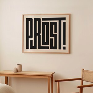 Prost Print - Cheers in German - Prost Typography Design, Brewery Decor ...