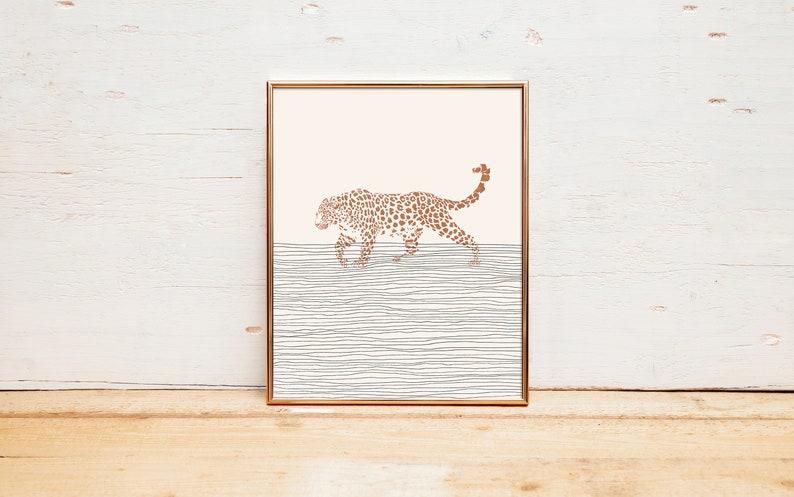 Boho Cheetah Print Cheetah Wall Art / Decor Minimalist - Etsy